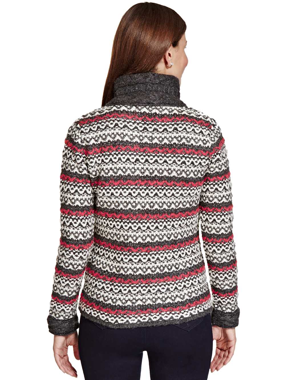 Zig Zag Stitch Funnel Neck Coatigan | Per Una | M&S
