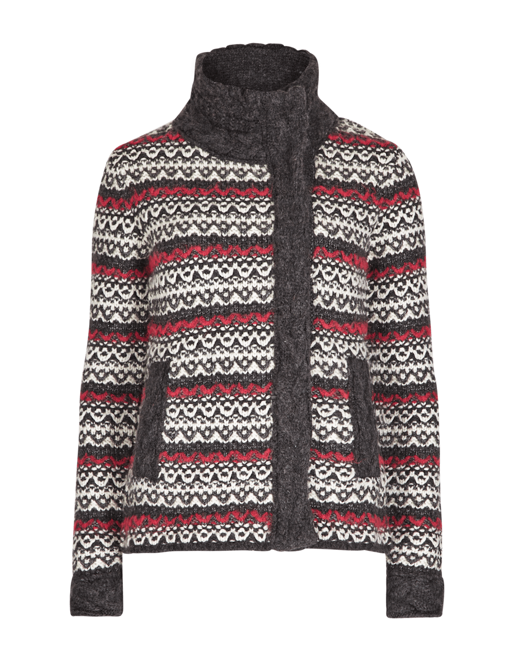 Zig Zag Stitch Funnel Neck Coatigan | Per Una | M&S